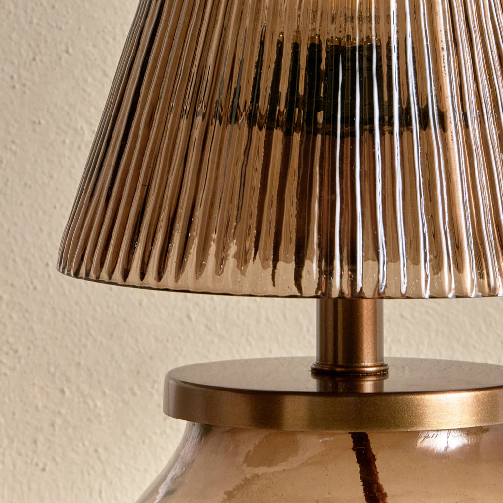 Dimalai Recycled Glass Table Lamp- Smoke — Kayu Home
