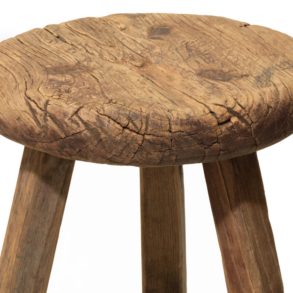 Small Round Wooden Stool — Kayu Home