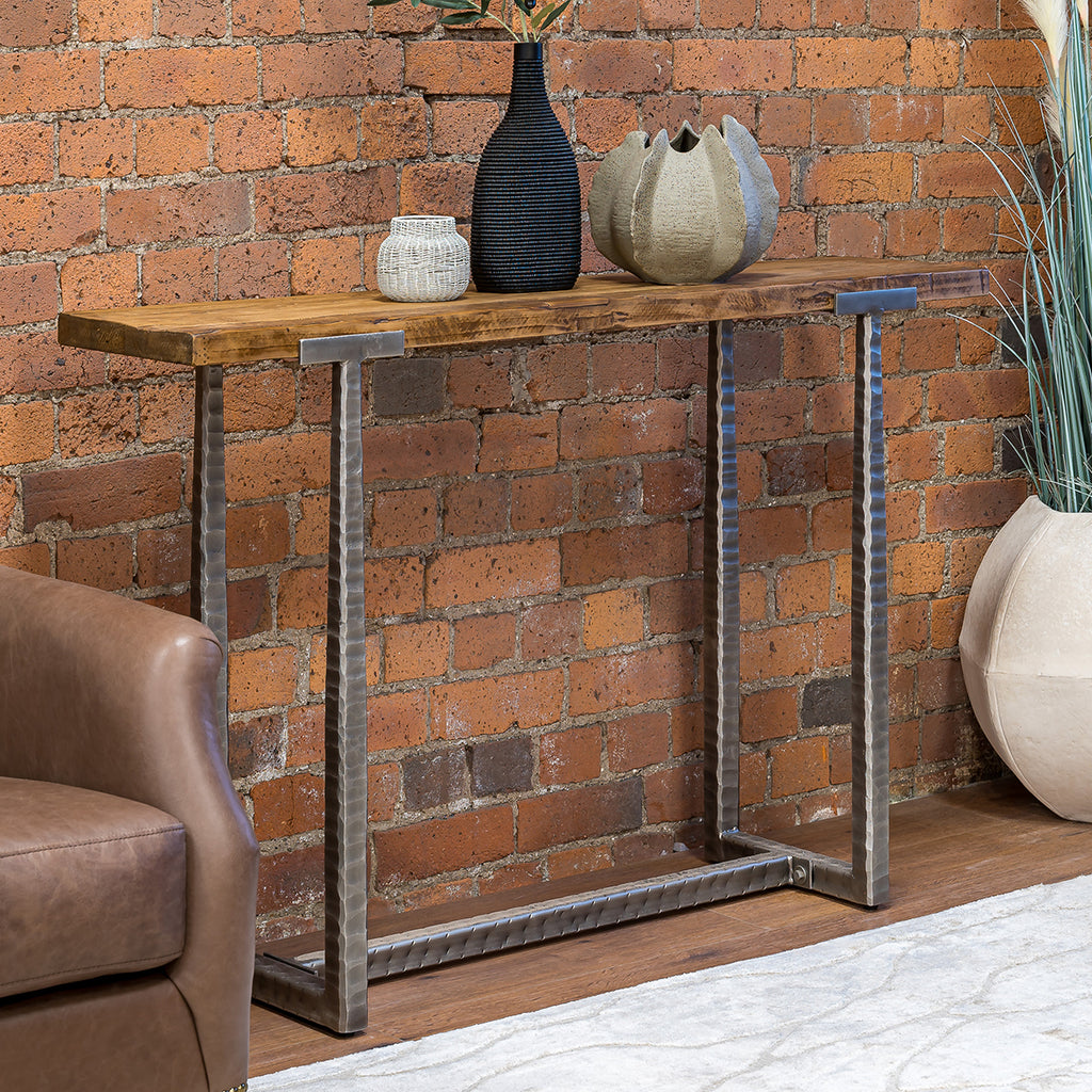 Reclaimed Elm and Iron Console Table — Kayu Home