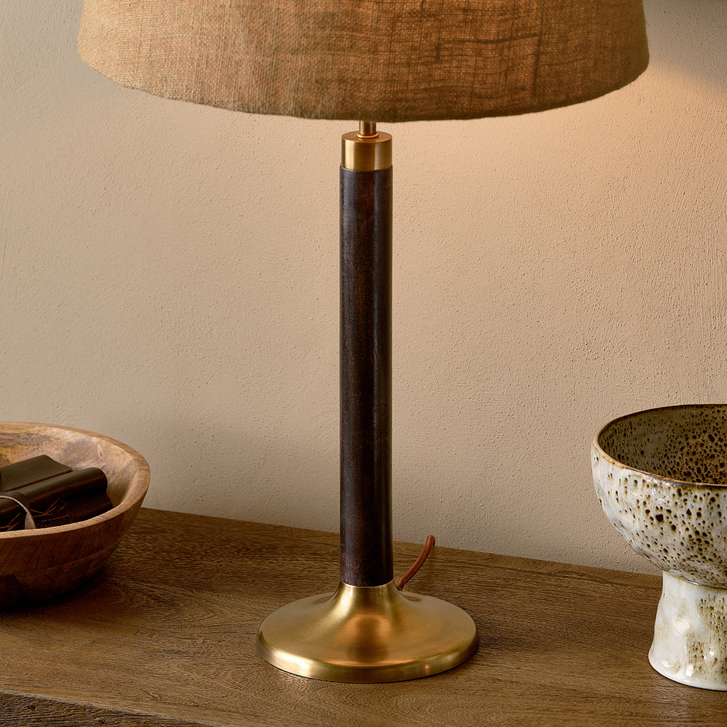 Digha Dark Wood Table Lamp — Kayu Home