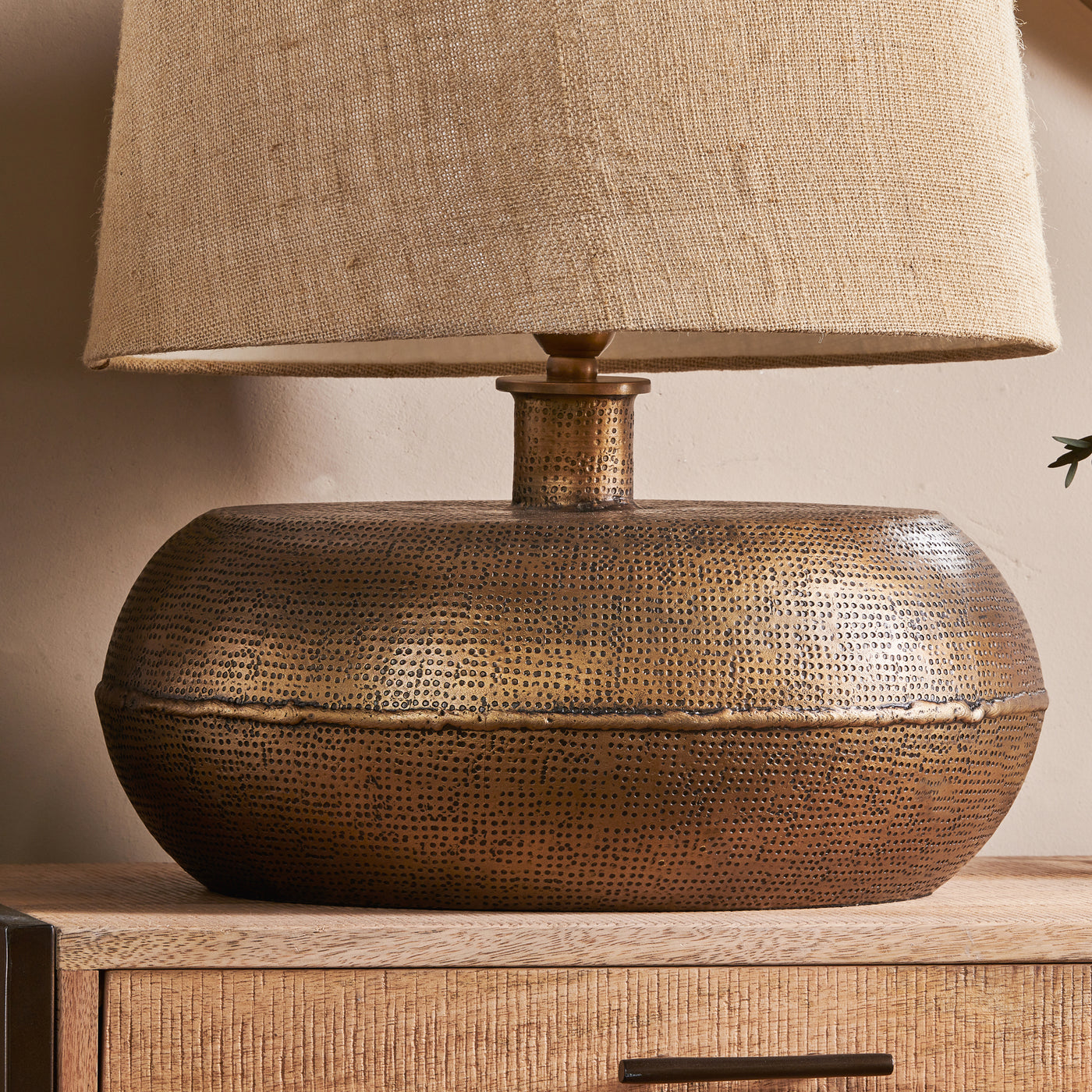 Nkuku Lumbu Table Lamp, Brass — Kayu Home