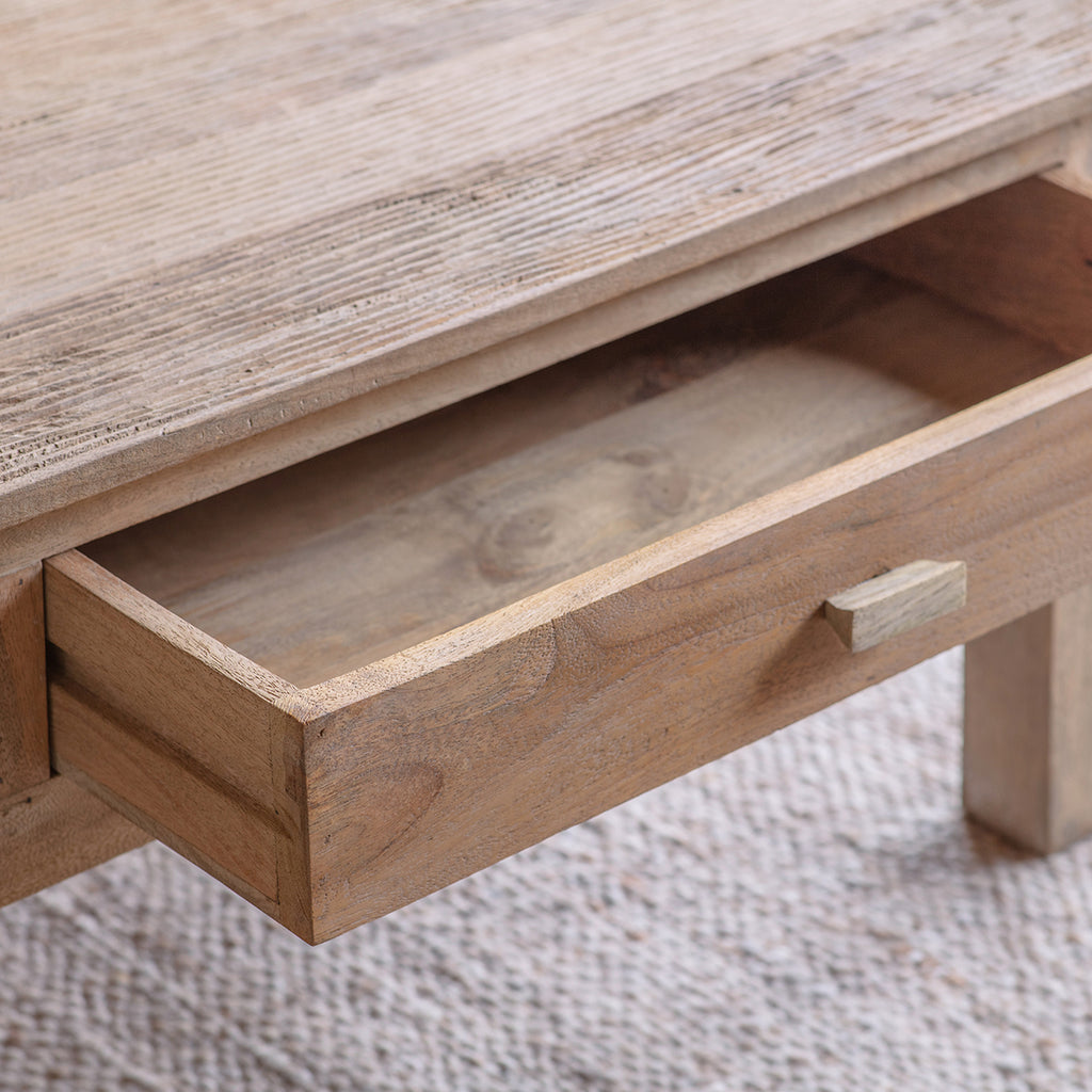 Laali Grooved Mango Wood Coffee Table — Kayu Home