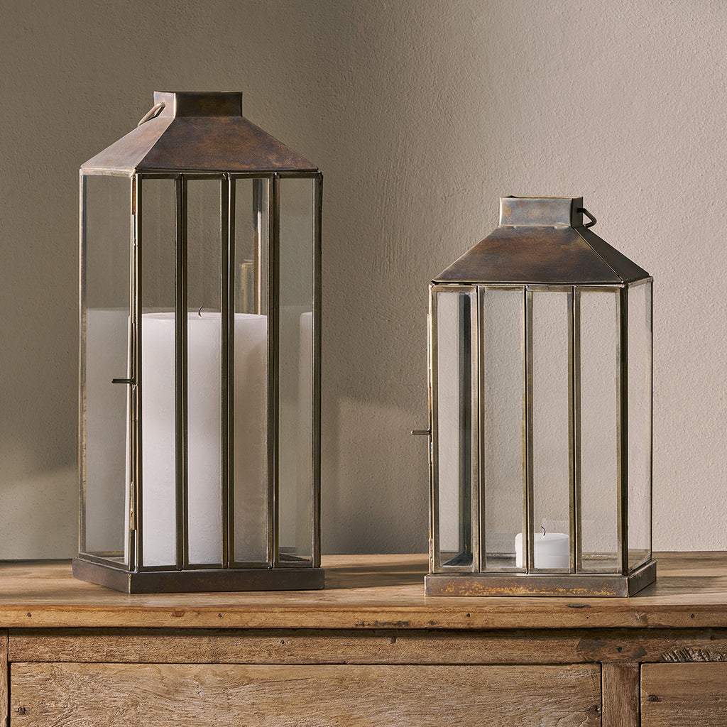 Nampo Storm Lantern, Aged Brass — Kayu Home