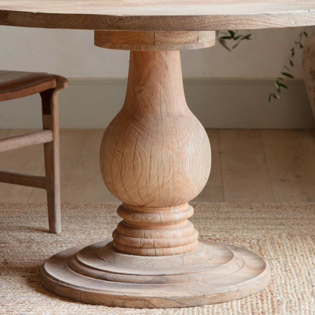 Laya Carved Mango Wood Dining Table, Small — Kayu Home