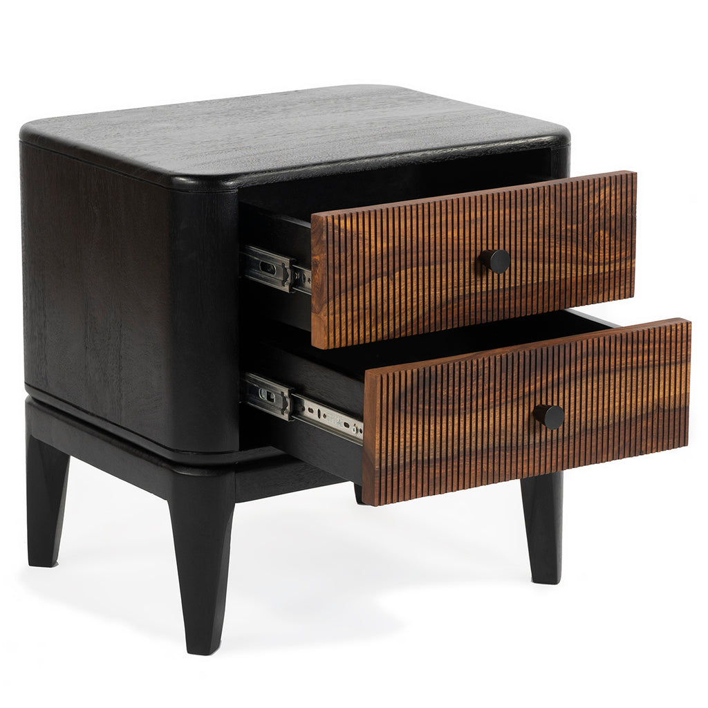 Ribbed Bedside Chest of Drawers — Kayu Home