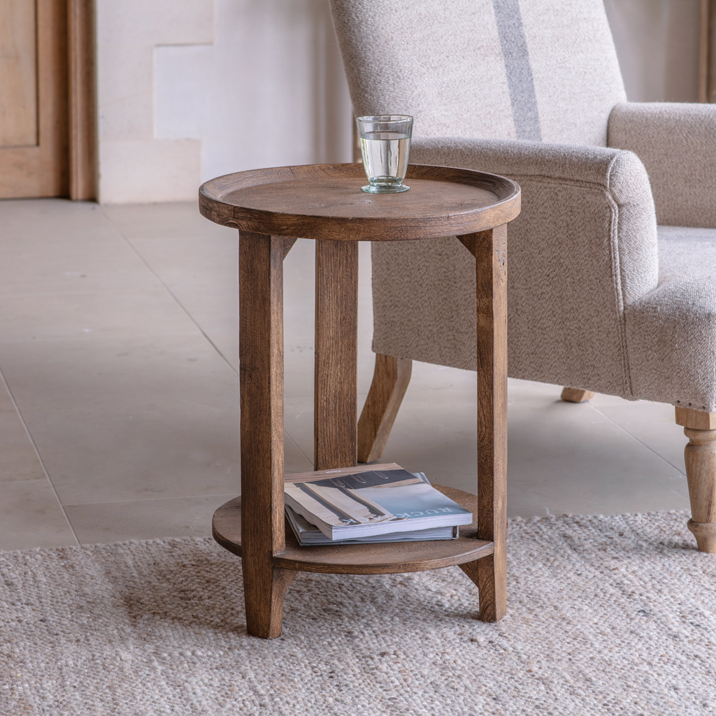 Triveni Mango Wood Side Table — Kayu Home