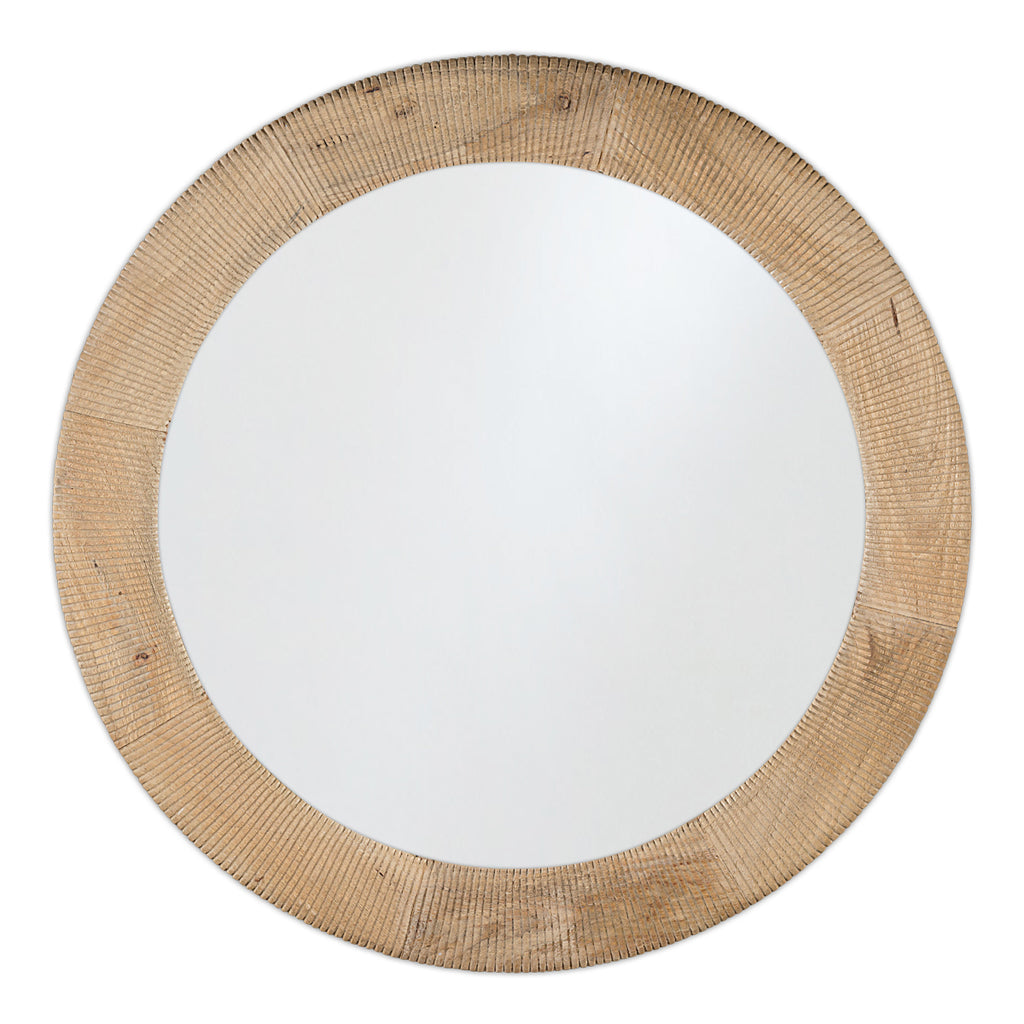 Vivan Mango Wood Grooved Mirror — Kayu Home