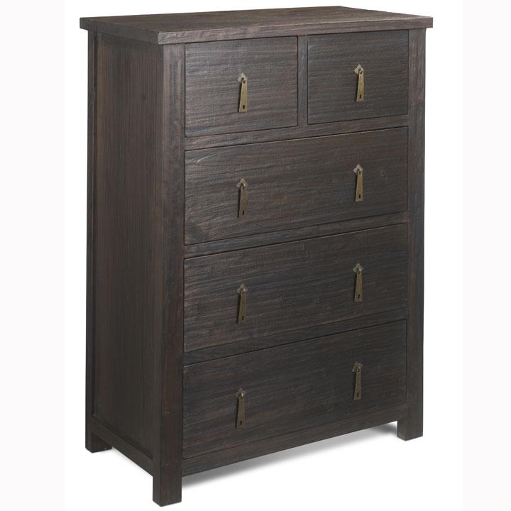 Five Drawer Chest, Chocolate — Kayu Home